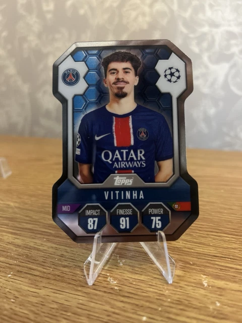 TOPPS MATCH ATTAX 2024/25 2025 Vitinha PSG Pro Elite Chrome Shield Card £1.75 - PicClick UK